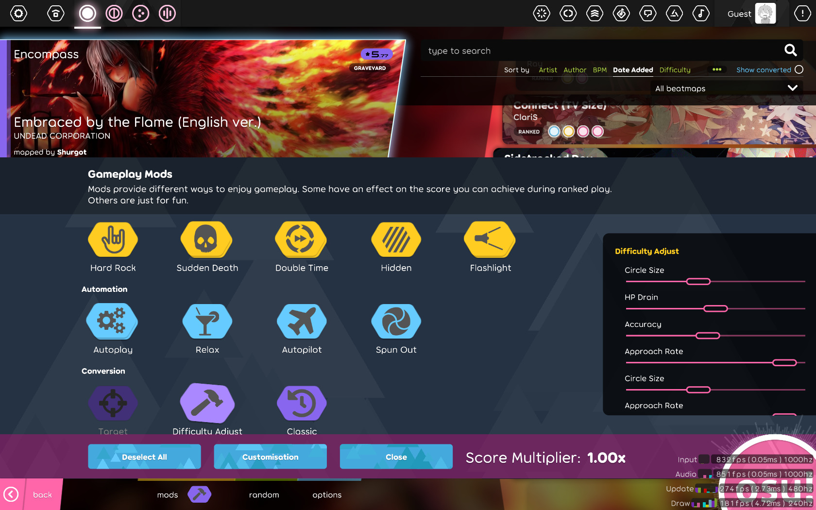 Difficulty adjust mod has twice the settings that change order · Issue #11905 · ppy/osu · GitHub