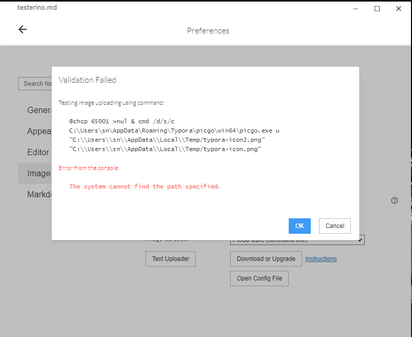 Can't use PicGo-Core on Windows to upload images. · Issue #3834 · typora/typora-issues · GitHub