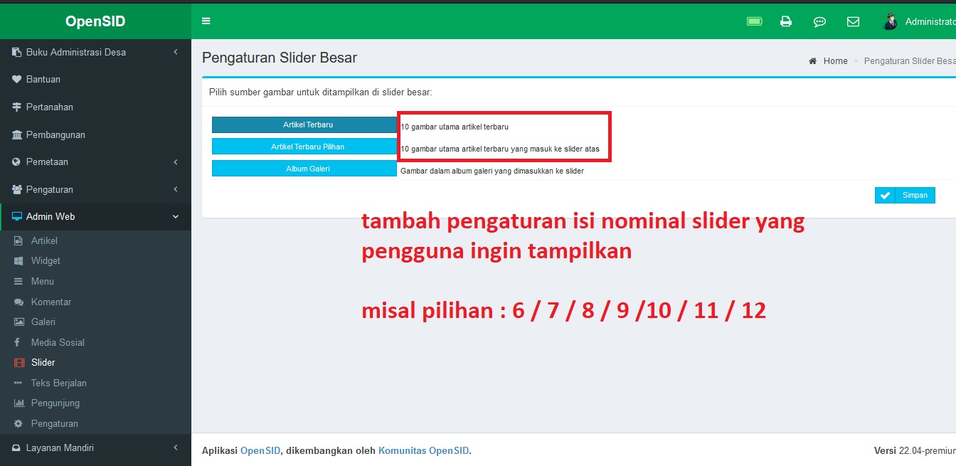Permintaan fitur: Tambahkan pengaturan isian jumlah slider pada pengaturan slider besar · Issue ...