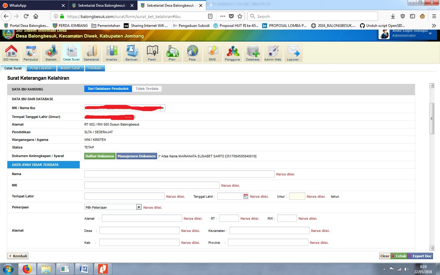 Akta Anak Dari Seorang Ibu (Tanpa Ayah) · Issue #1028 · OpenSID/OpenSID · GitHub