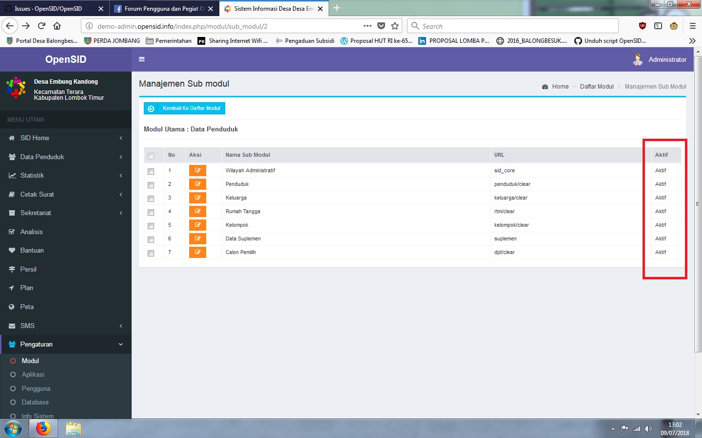 usul tombol aktif / tidak aktif diseragamkan? · Issue #1257 · OpenSID/OpenSID · GitHub