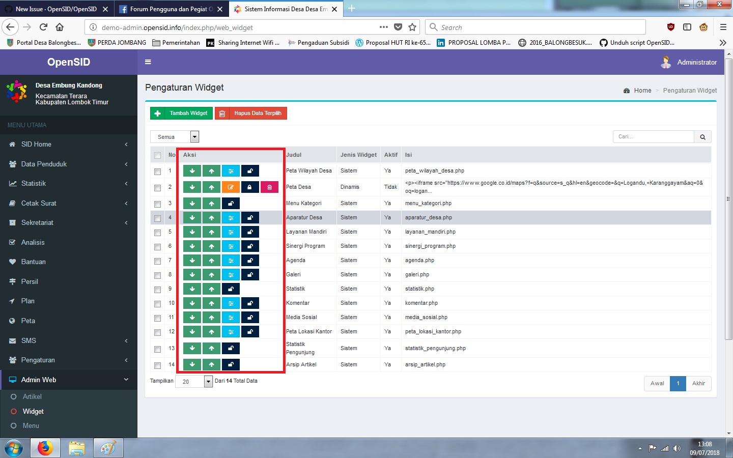 usul tombol aktif / tidak aktif diseragamkan? · Issue #1257 · OpenSID/OpenSID · GitHub