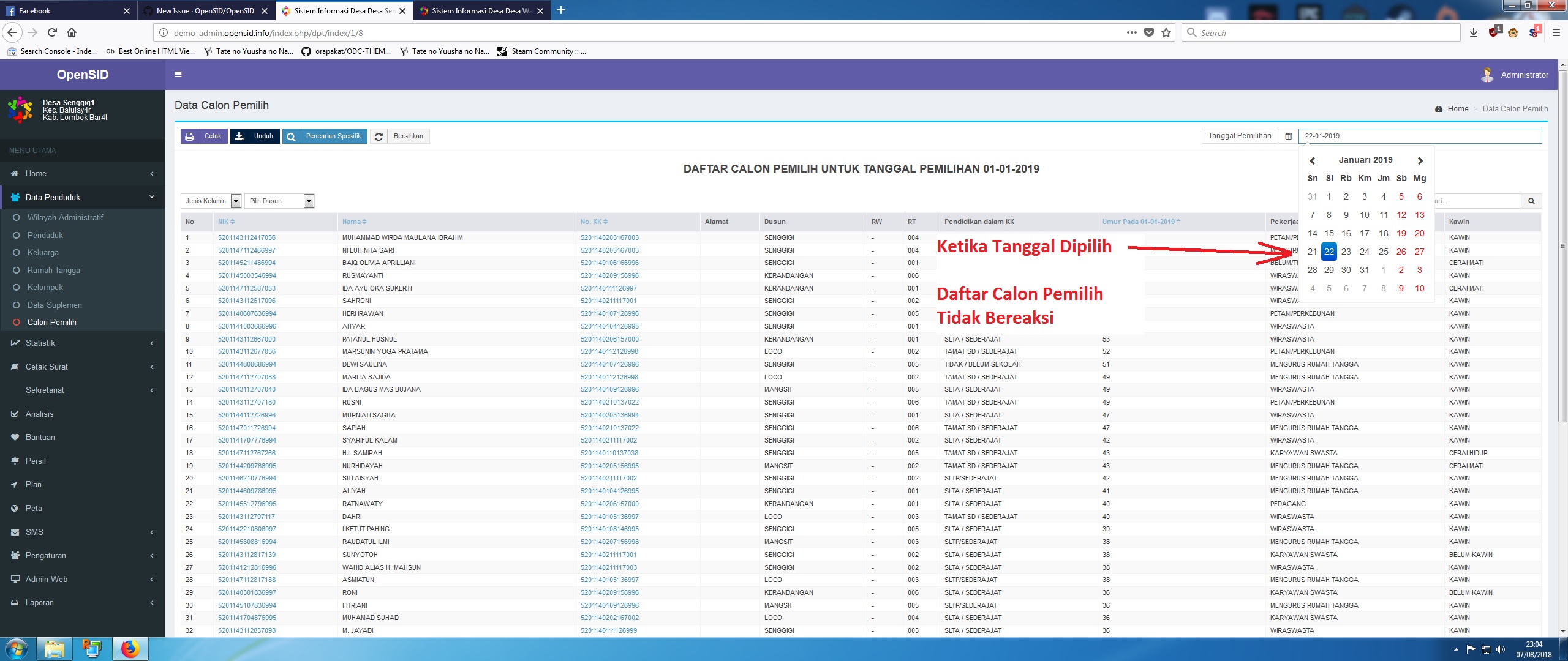 [tampilan-admin]Tanggal Daftar Claon pemilih bermasalah · Issue #1569 · OpenSID/OpenSID · GitHub