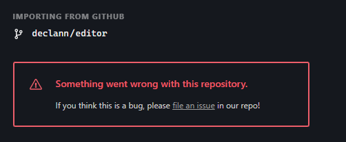 github imports: improve "something went wrong" error · Issue #1669 ...