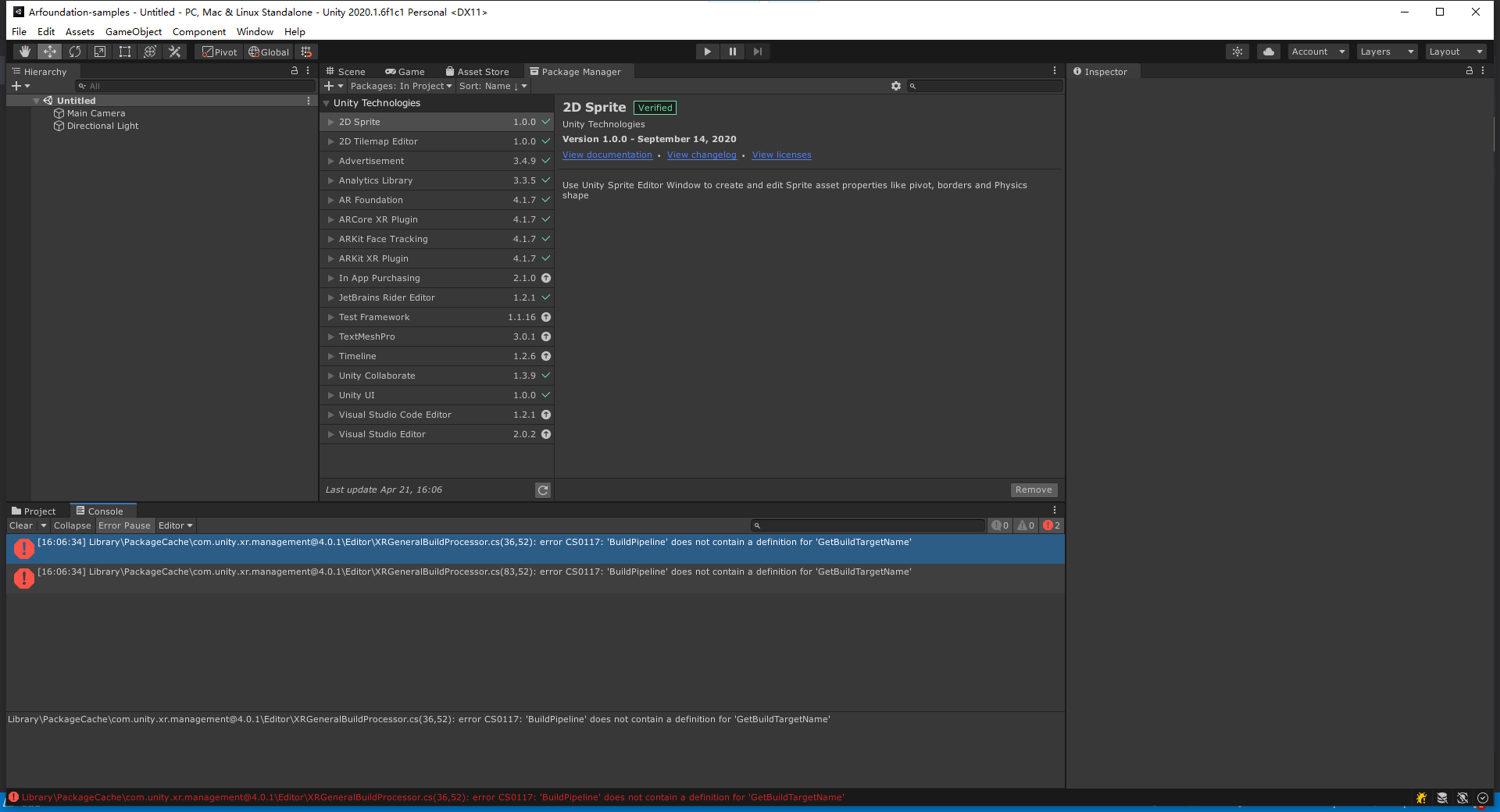 Git克隆完毕后，使用2020.1.6f1c1打开工程,就抱错 · Issue #801 · Unity-Technologies ...