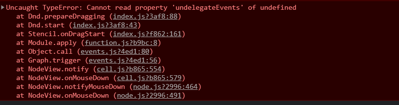 Vue中使用Stencil拖拽节点时报错Cannot read property 'undelegateEvents' of undefined · Issue #1005 · antvis ...