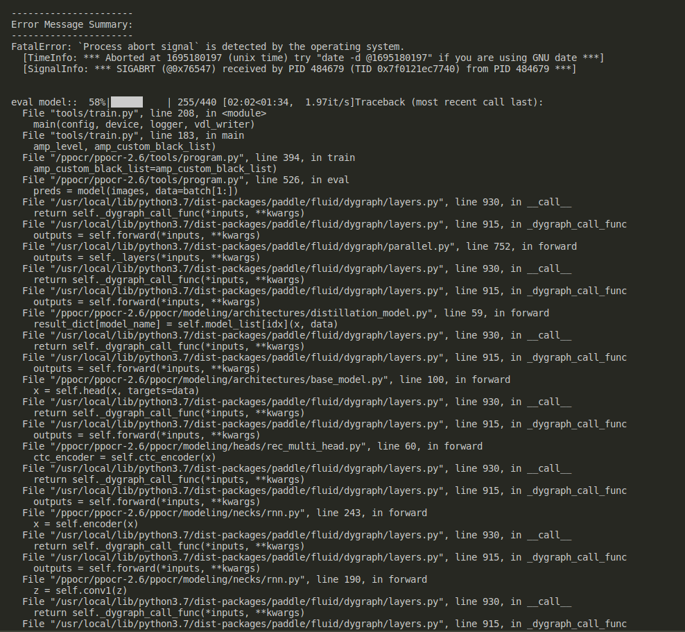 Error Happen During Training Recognition V3 Model Depend On Ocrv3 Rec