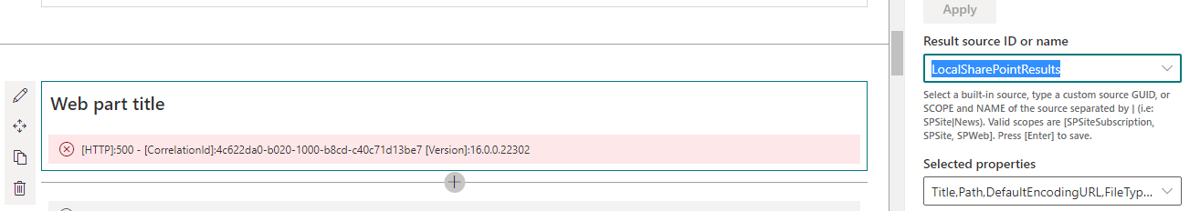 Data Visualizer Search api: [HTTP]:500 - [CorrelationId]:e8372da0-c07d ...