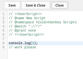 save/close buttons not working when trying to save a new script · Issue #470 · violentmonkey ...