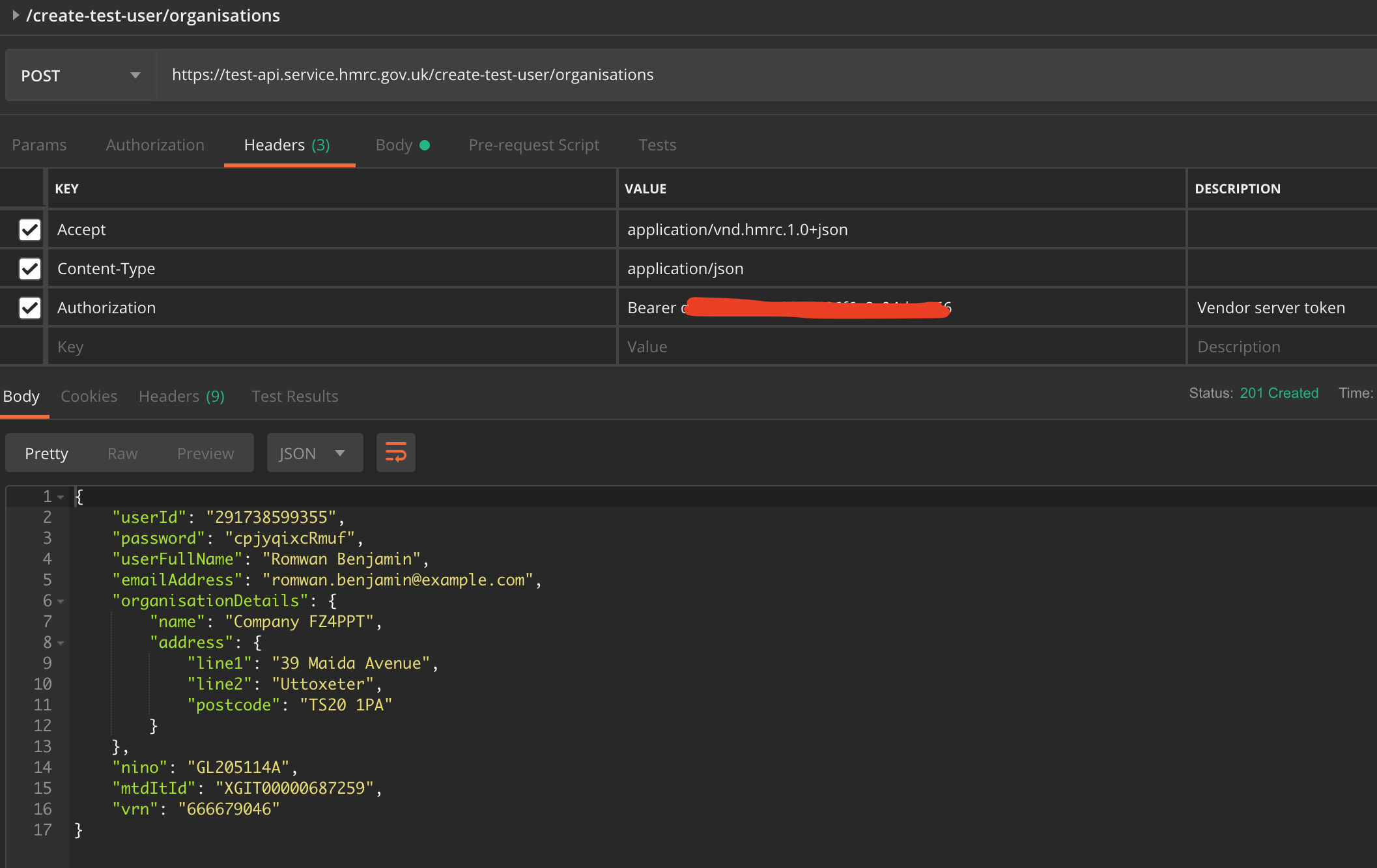 Test Users Created Through The Create A Test User Page Don T Work With Vat Api · Issue 364