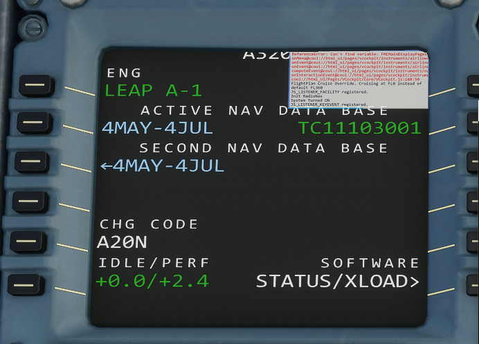 [BUG] Clicking MCDU MENU button makes MCDU look weird and logs lots or ...
