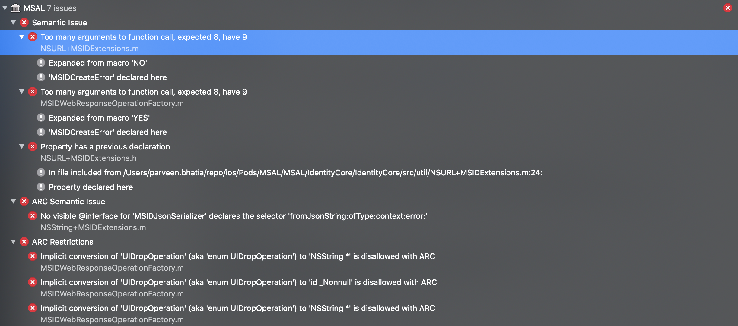 Compilation issue Integrating Intune SDK on iOS with MSAL · Issue #154 ...