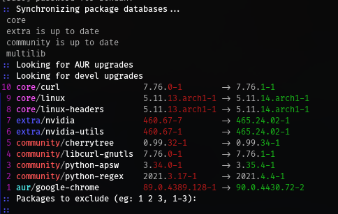 Colorize output and updates all packages at once. · Issue #325 ...