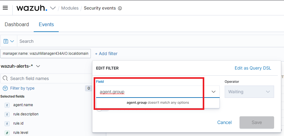 [feature request] Allow filter by `agent.group` in `Wazuh Modules/Security events` · Issue ...