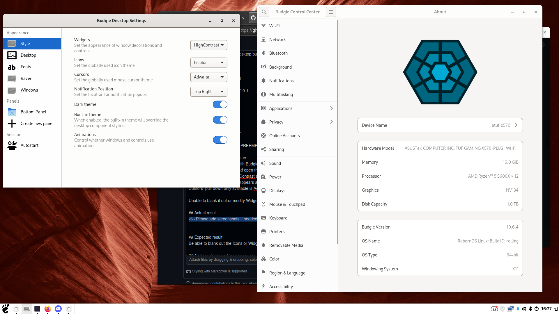 Budgie Desktop Settings forces HighContrast for Widgets when Icons is ...