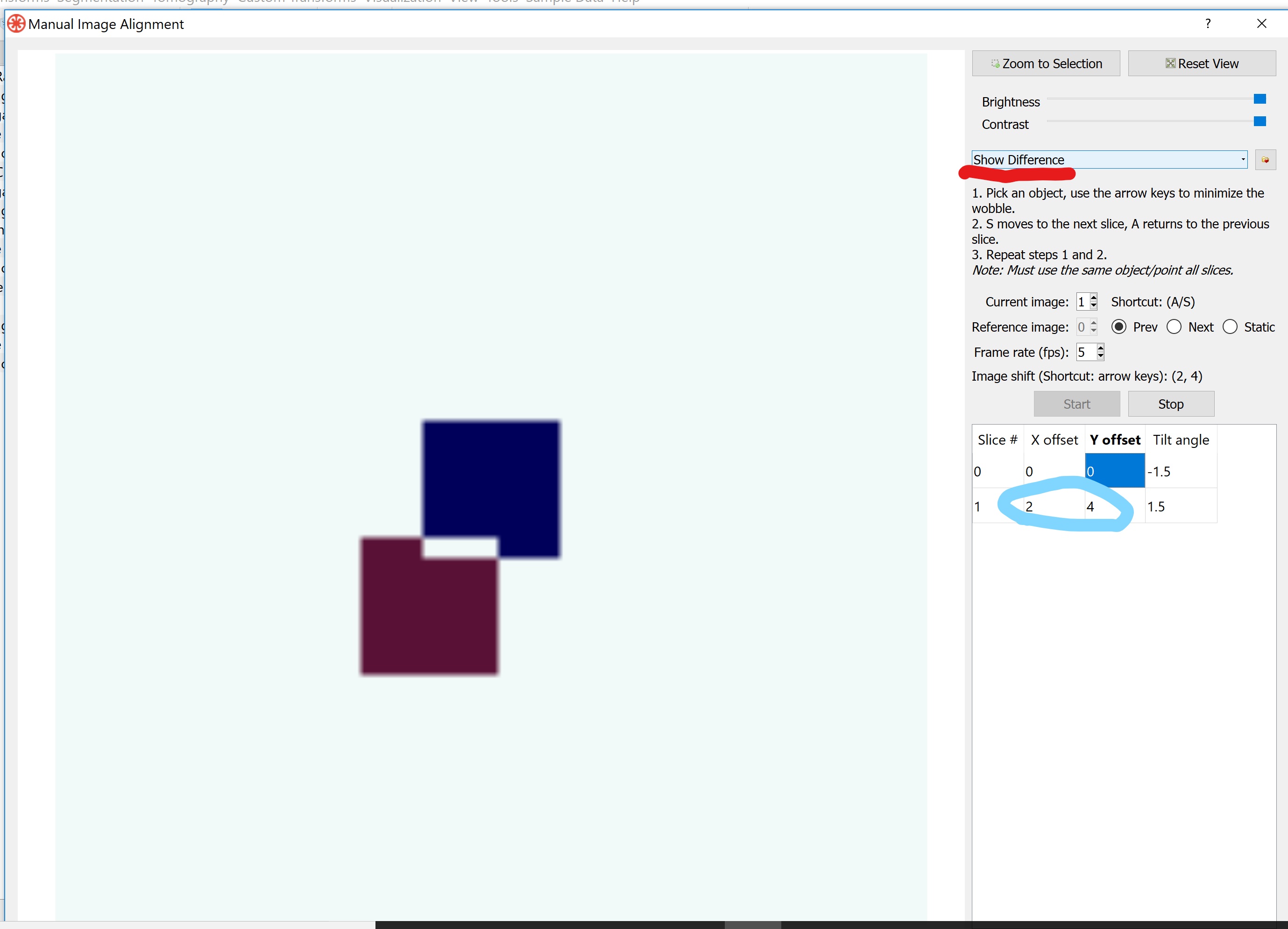 Manual Alignment Toggle Mode Alignments Incorrect · Issue 1430 · Openchemistry Tomviz · Github