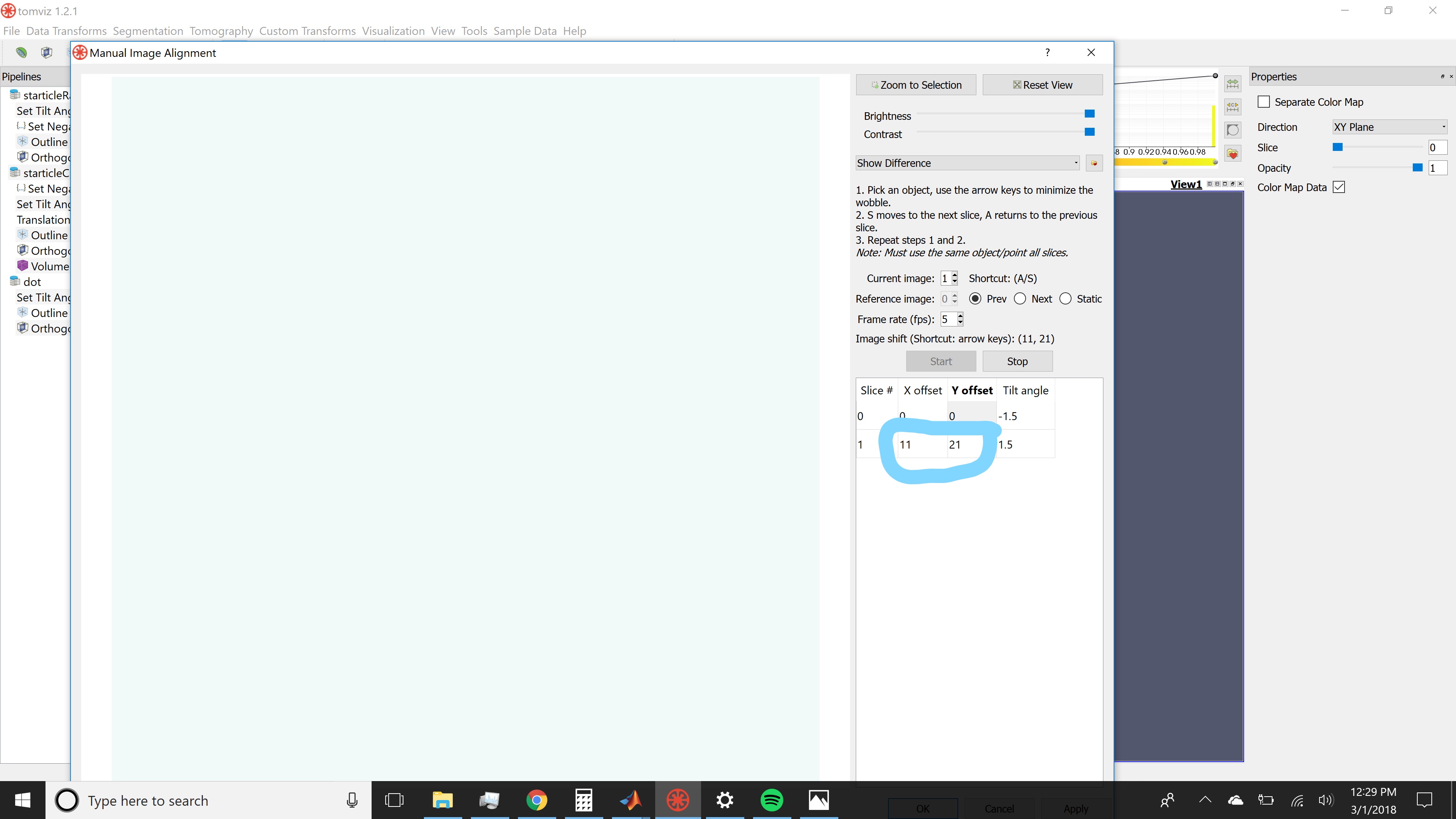 Manual Alignment Toggle Mode Alignments Incorrect · Issue 1430 · Openchemistry Tomviz · Github