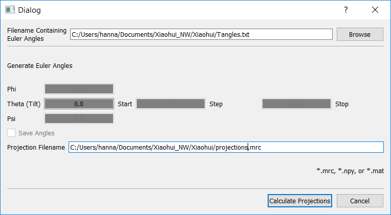 Projection calculator exports .npy when .mrc is specified · Issue #1 · genfire-em/GENFIRE-Python ...