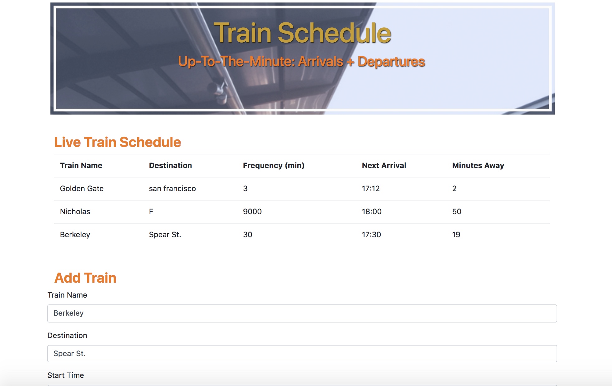 GitHub - alexgood1/Real-Time-Train-Schedule: Add trains to a dashboard ...