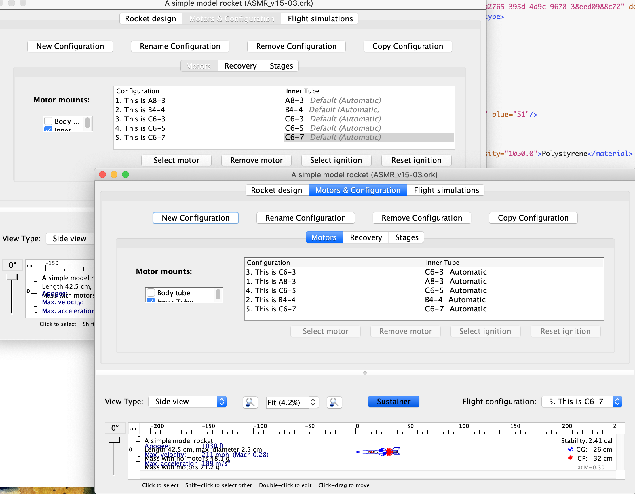 Motor configuration/simulation shown in reverse order · Issue #845 · openrocket/openrocket · GitHub