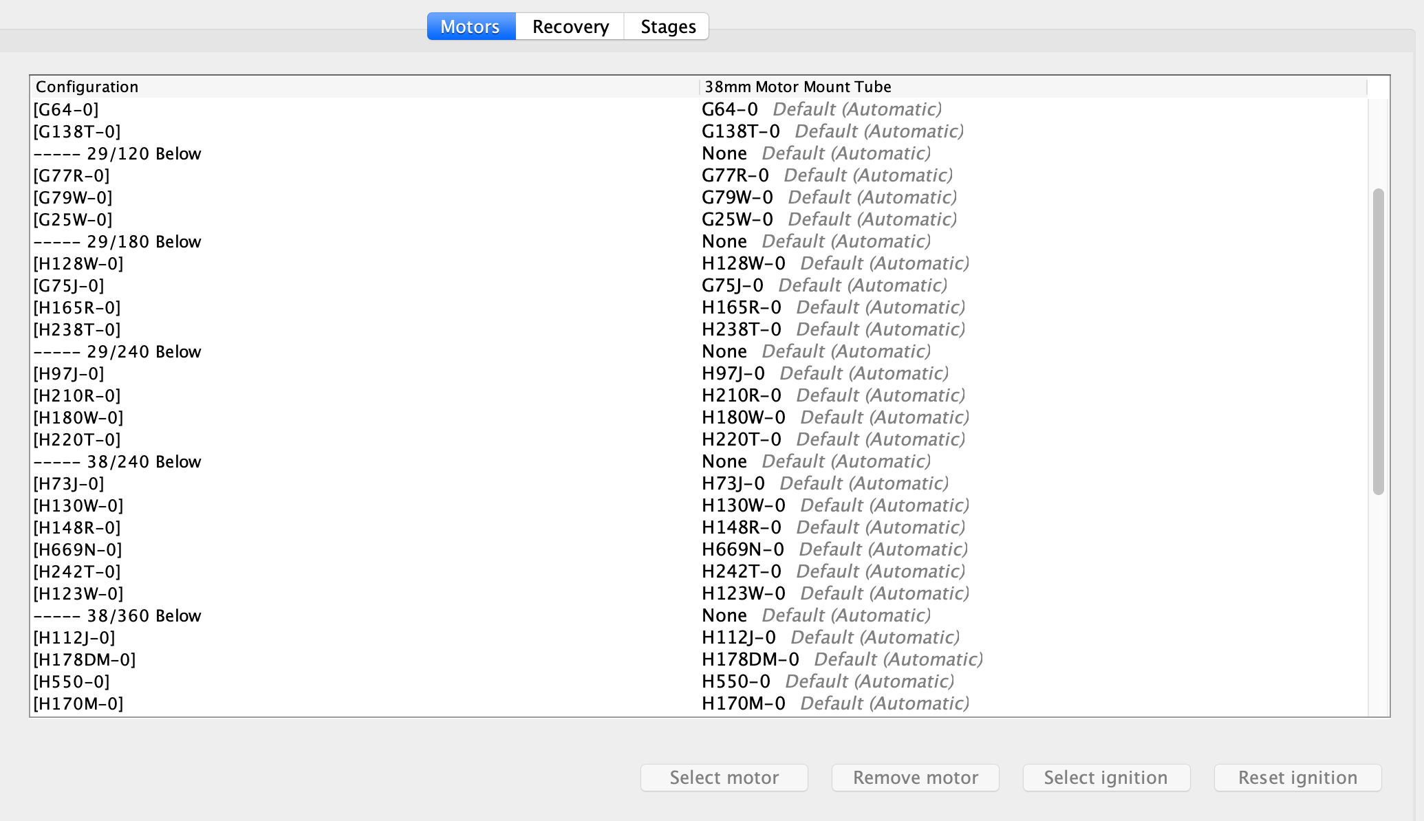 Motor configuration/simulation shown in reverse order · Issue #845 · openrocket/openrocket · GitHub