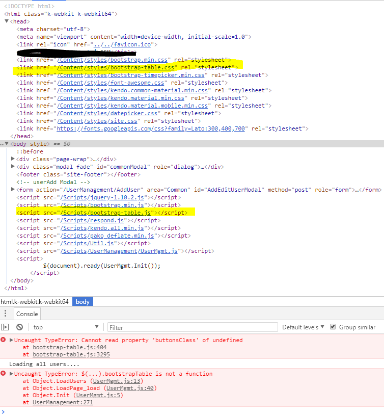 Err Typeerror Tablebootstraptable Is Not A Function When Trying 