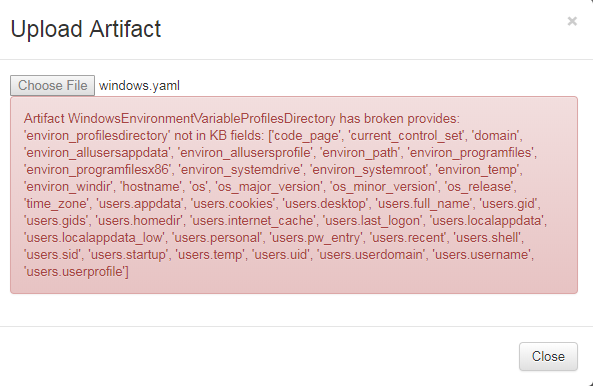 Artifact Uploading Error · Issue #562 · google/grr · GitHub