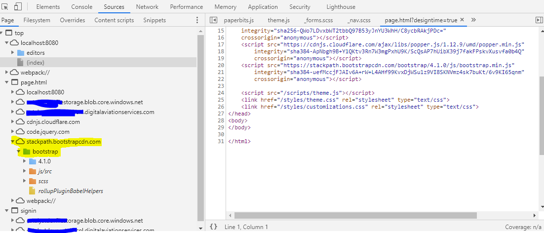 bootstrap cdn is not included while application is running in server · Issue #1110 · Azure/api ...