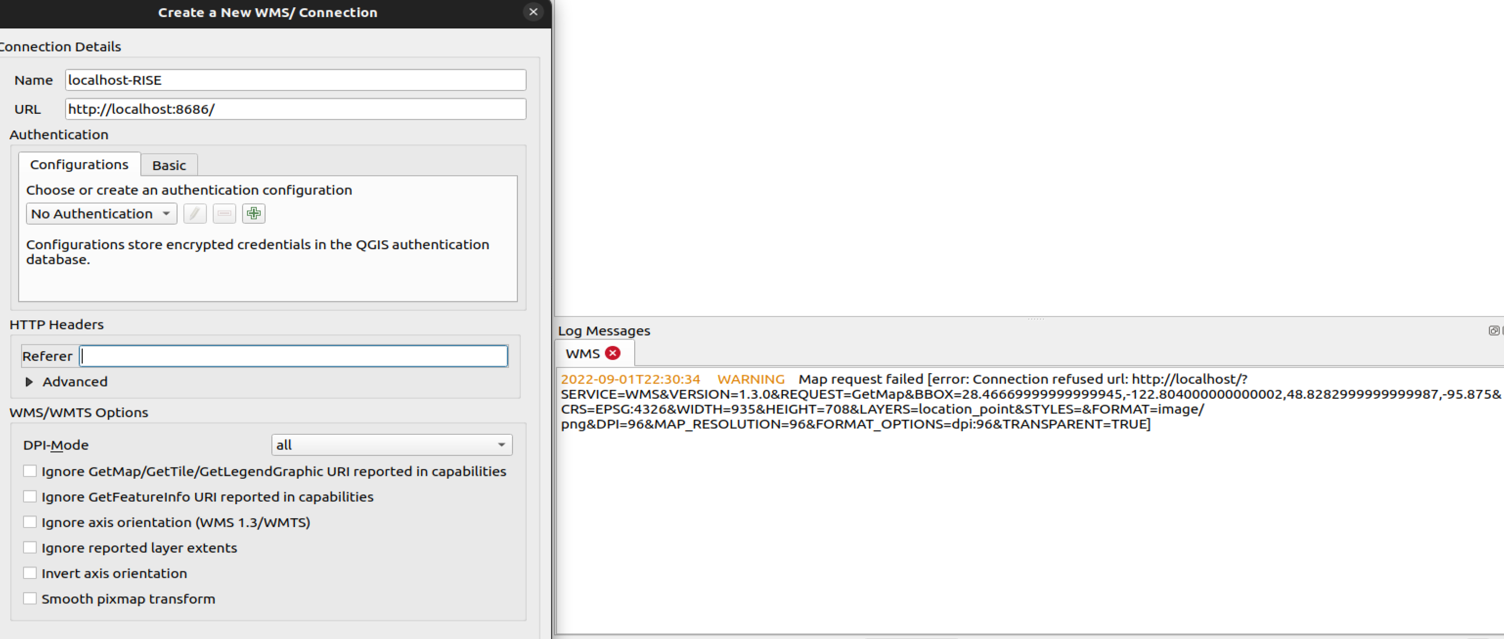 WMS connection doesn't honor the port - removes port if listed ex: http://localhost:8686/ turns ...