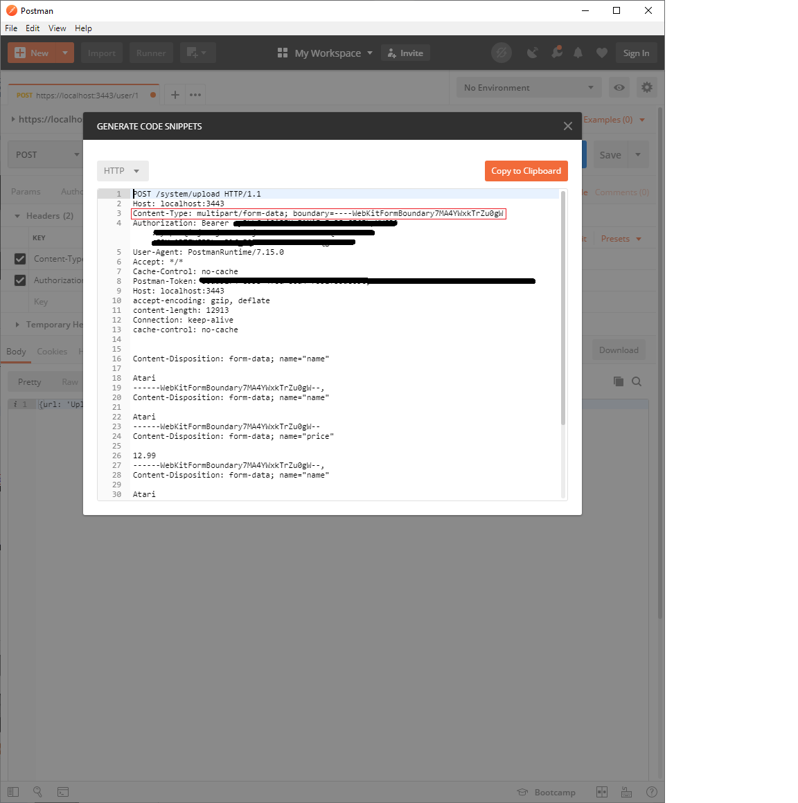 Generate Code Snippets - Showing different data content · Issue #7403 · postmanlabs/postman-app ...
