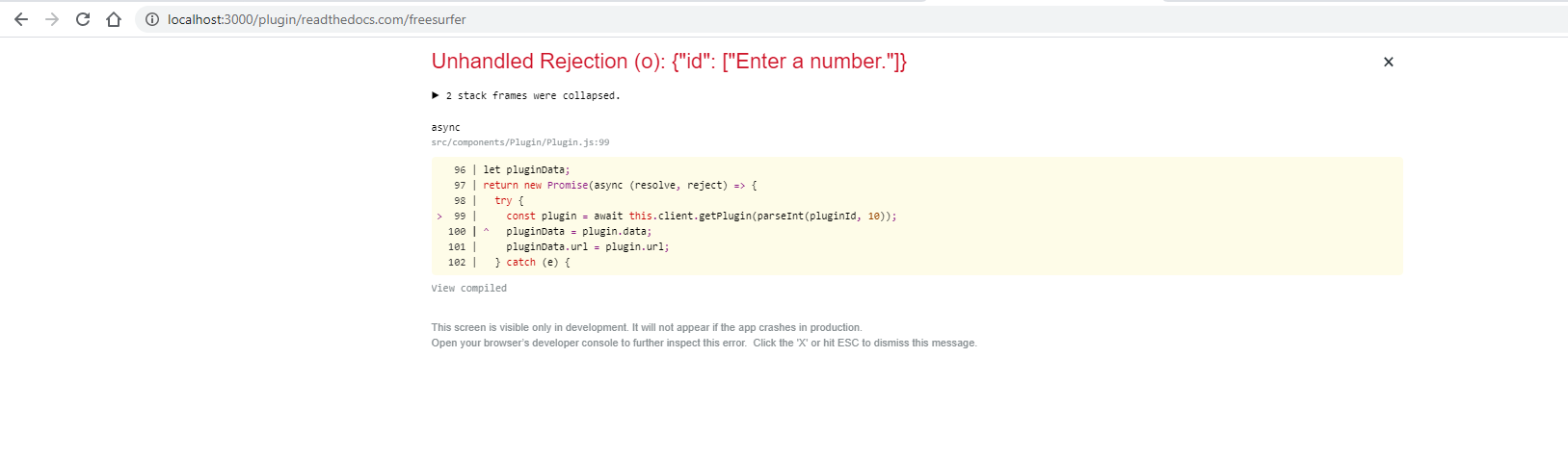 App crashes when pluginId is not valid · Issue #160 · FNNDSC/ChRIS_store_ui · GitHub