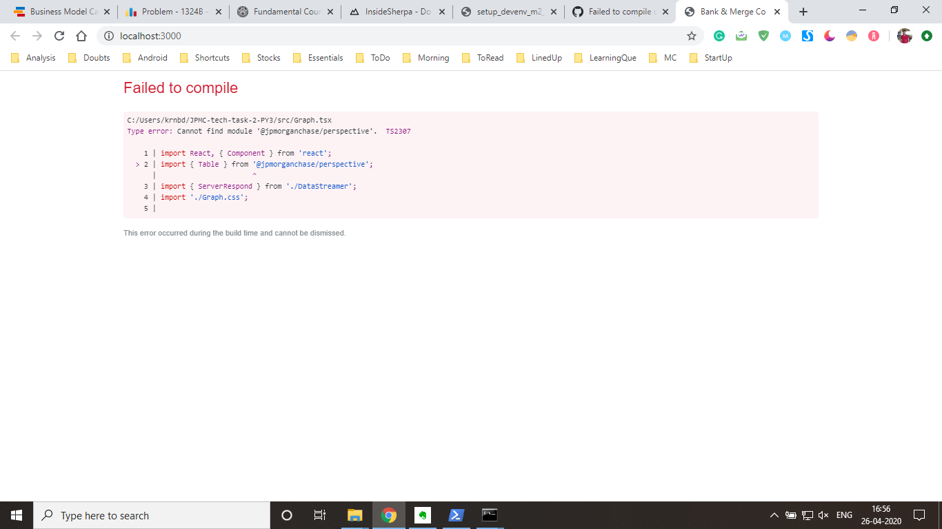 Error During Npm Start · Issue 78 · Insidesherpajpmc Tech Task 2 Py3 · Github
