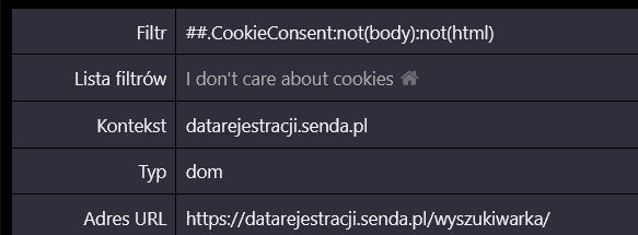 [REQ] datarejestracji.senda.pl · Issue #2266 · OhMyGuus/I-Still-Dont-Care-About-Cookies · GitHub
