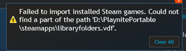 Failed to import installed Steam games - error after latest update to ...