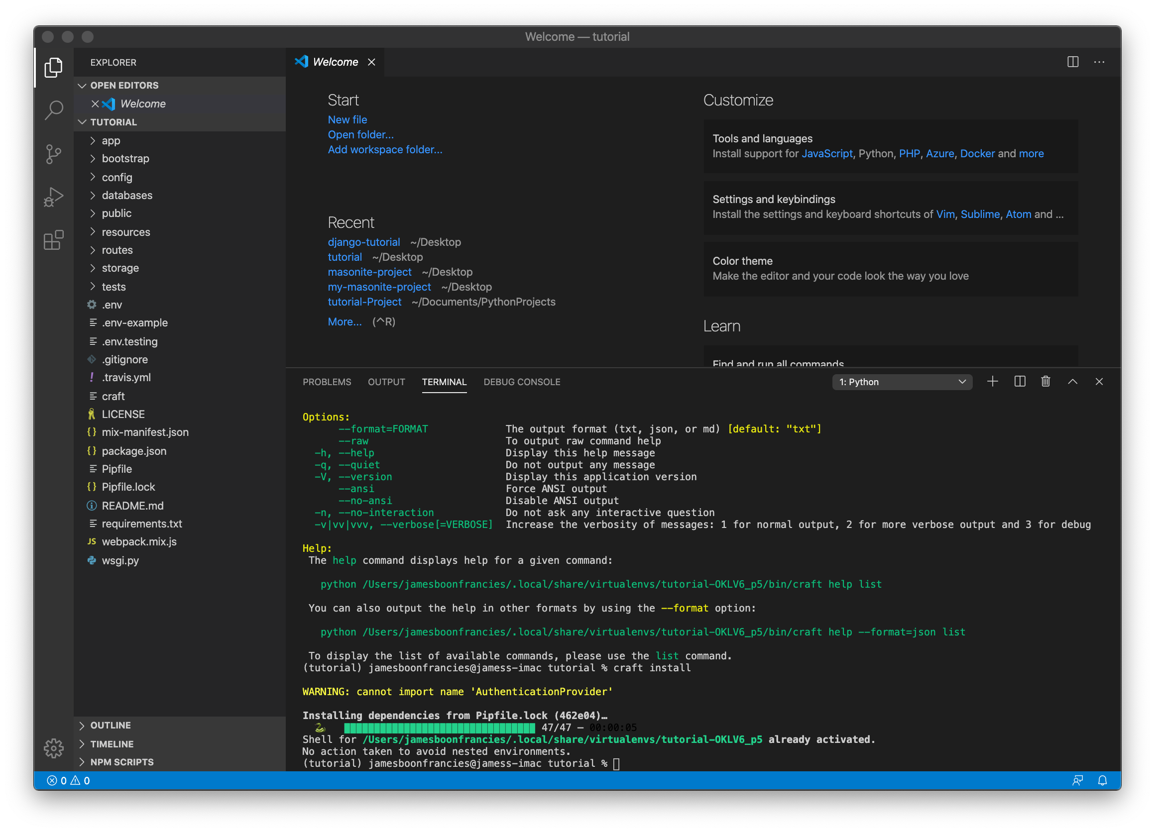 Command Not Found · Issue #292 · MasoniteFramework/masonite · GitHub