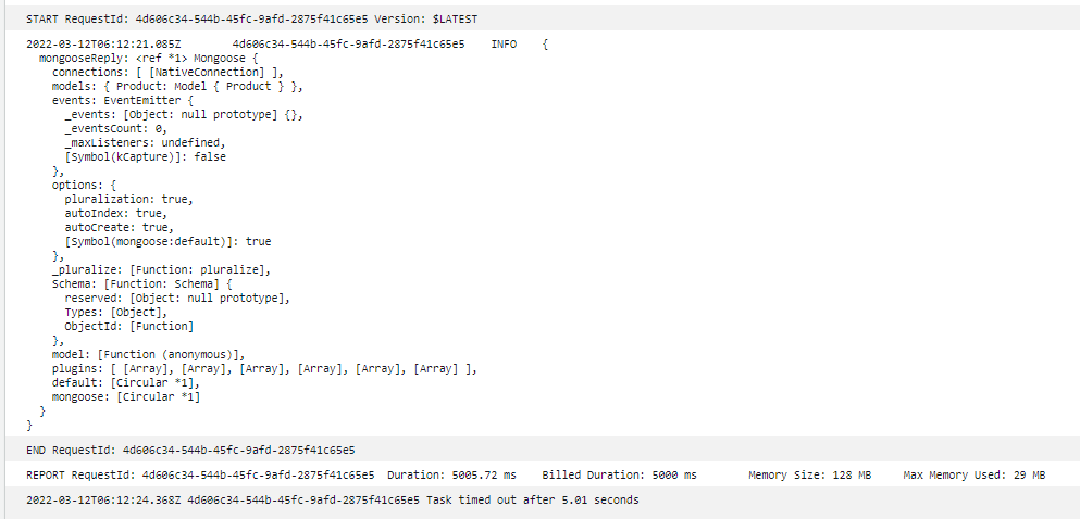 mongoose.connect() connects successfully but lambda times out after that · Issue #11521 ...