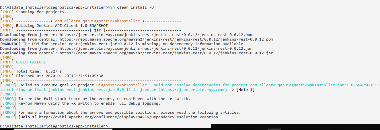 Not able to download jar using maven dependency and getting error No class found · Issue #71 ...