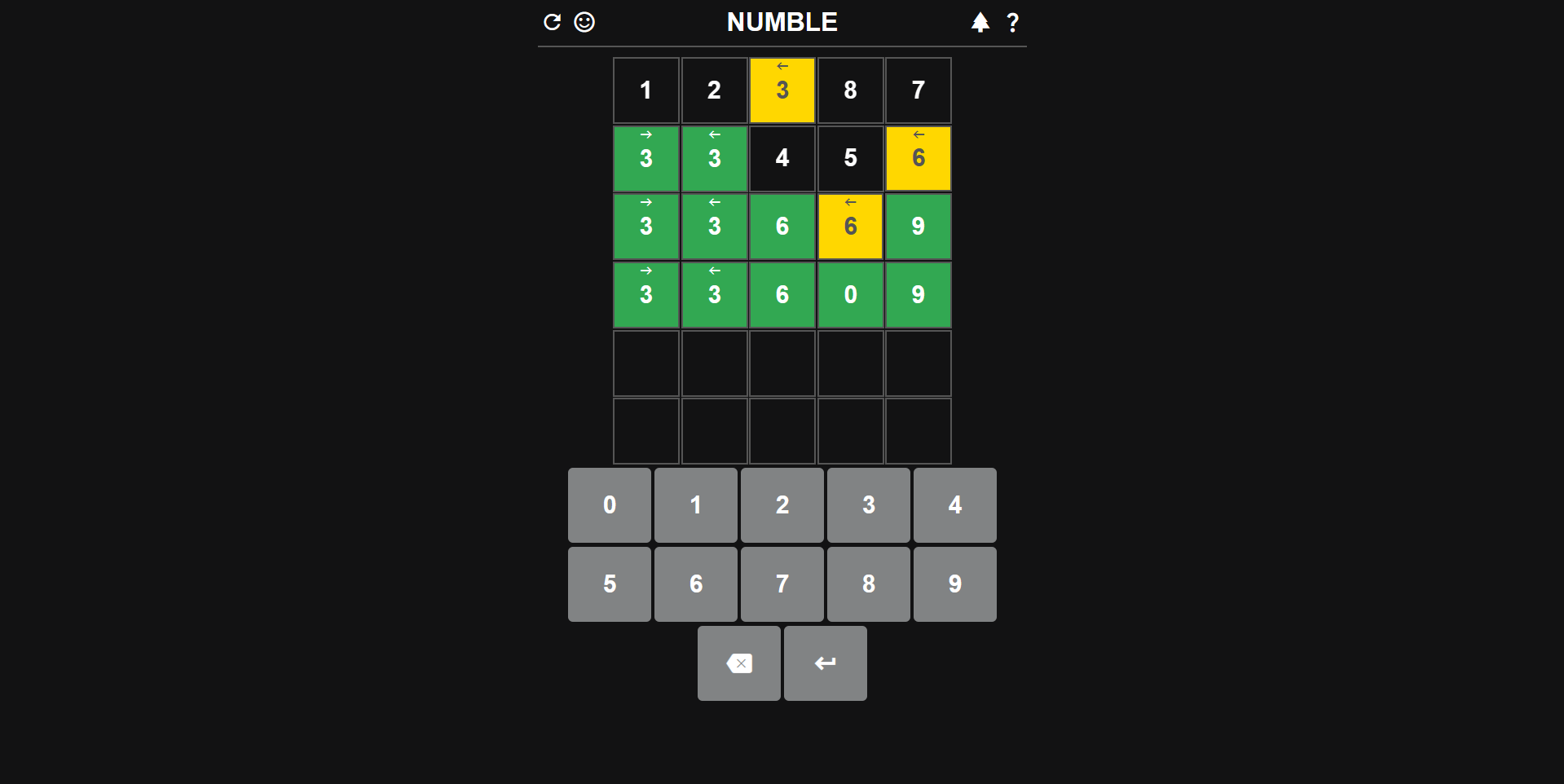 GitHub - ardaltunel/numble: wordle as a popular game with numbers