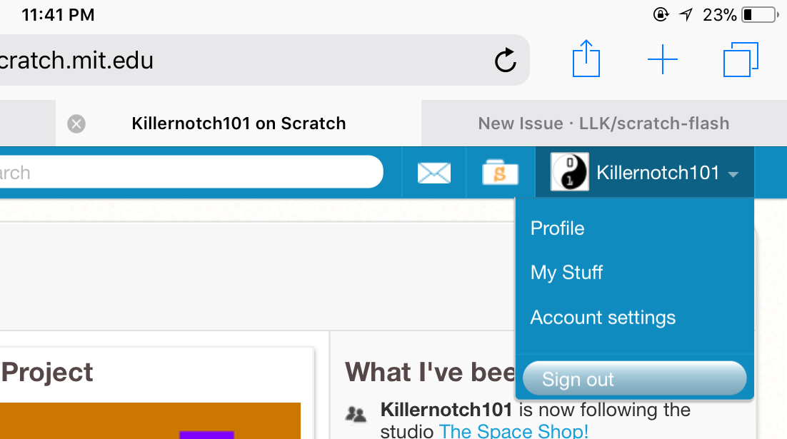 On Mobile, when on a profile page, the sign-out button changes. · Issue #1382 ...