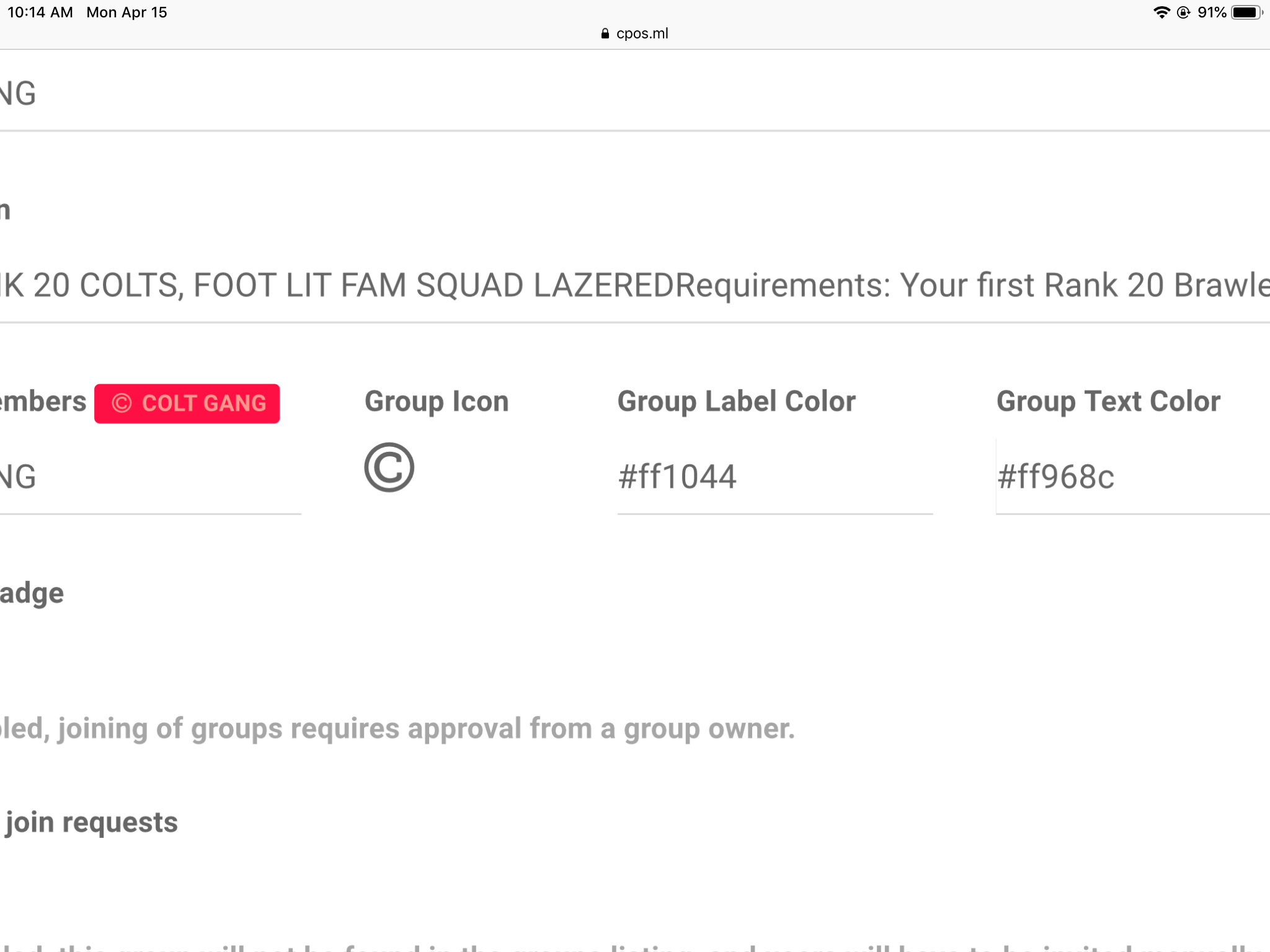 Text color of Groups is white instead of set color. · Issue #7540 · NodeBB/NodeBB · GitHub