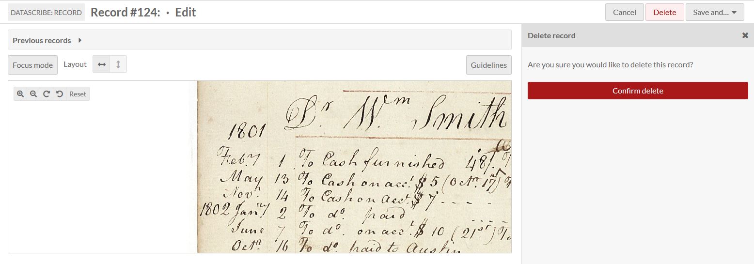 Automatically in Focus mode and Delete Button · Issue #54 · chnm/Datascribe-module · GitHub