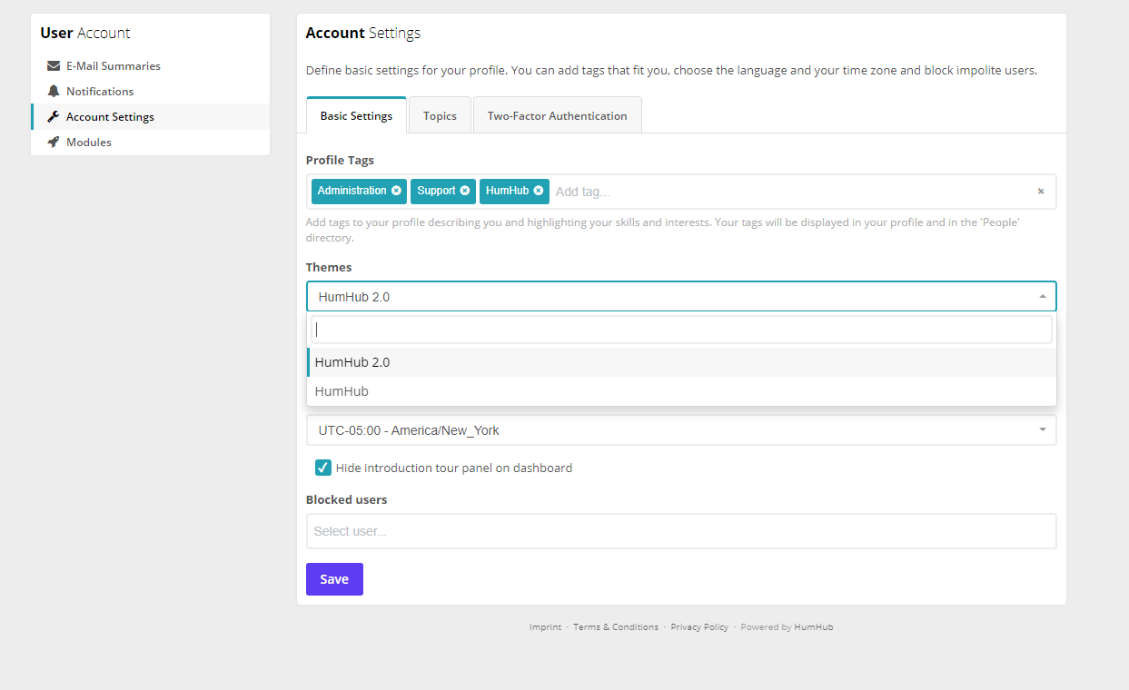 Allow users to choose individual theme · Issue #5939 · humhub/humhub ...