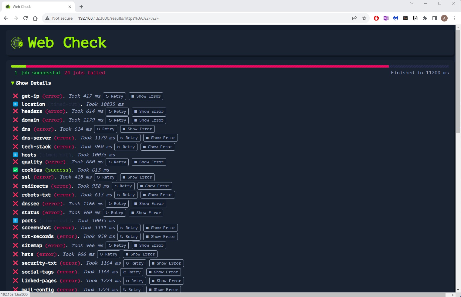 Out of the box issues · Issue #33 · Lissy93/web-check · GitHub