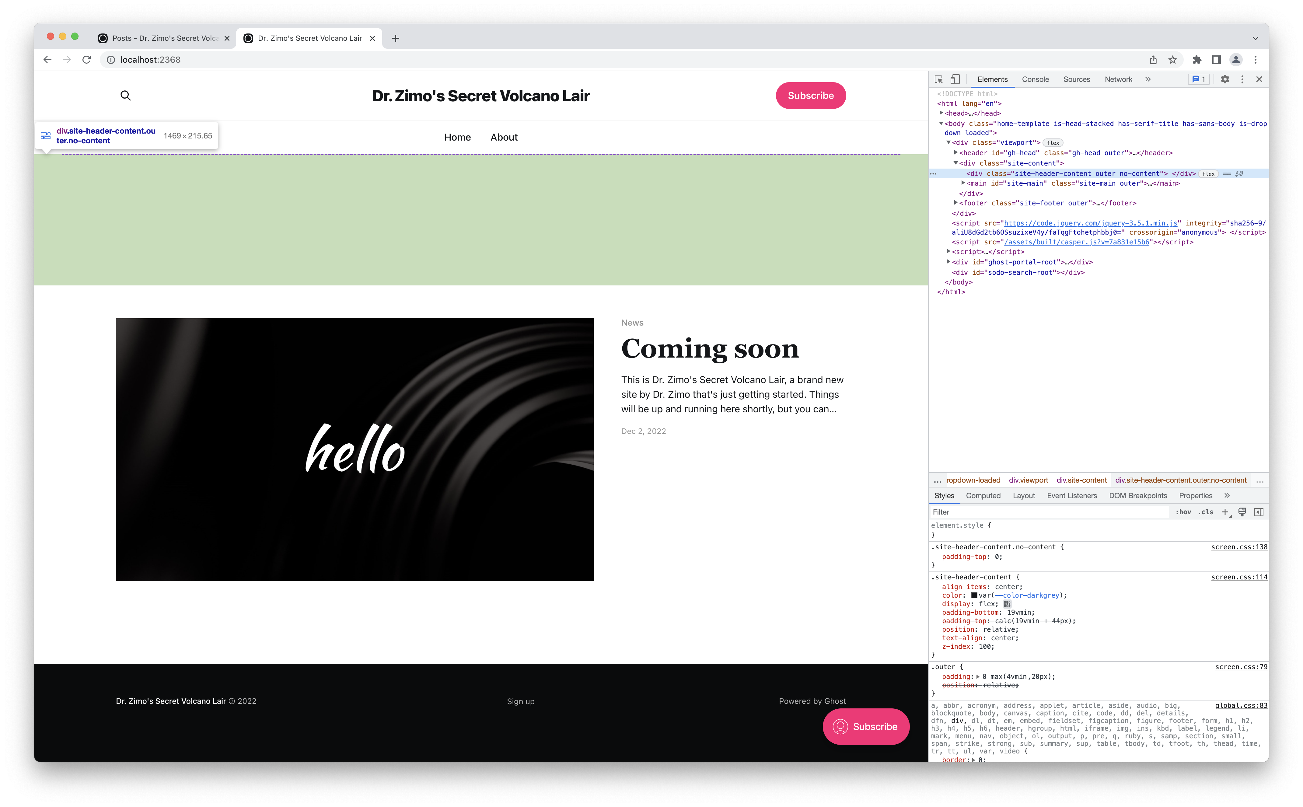 Unnecessary spacing for hidden headers · Issue #910 · TryGhost/Casper · GitHub