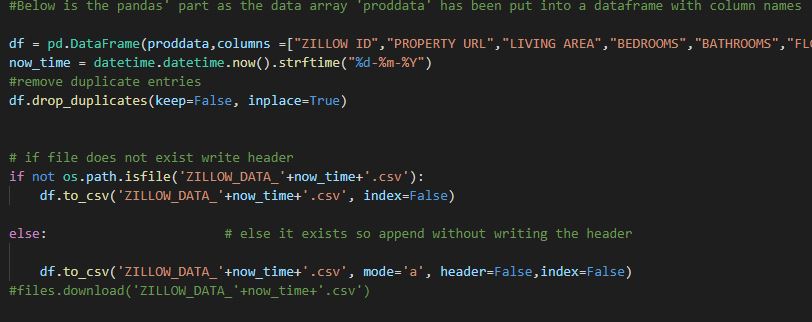 GitHub - talalsidd/ZillowAPI_Python: Scraping www.zillow.com using ...