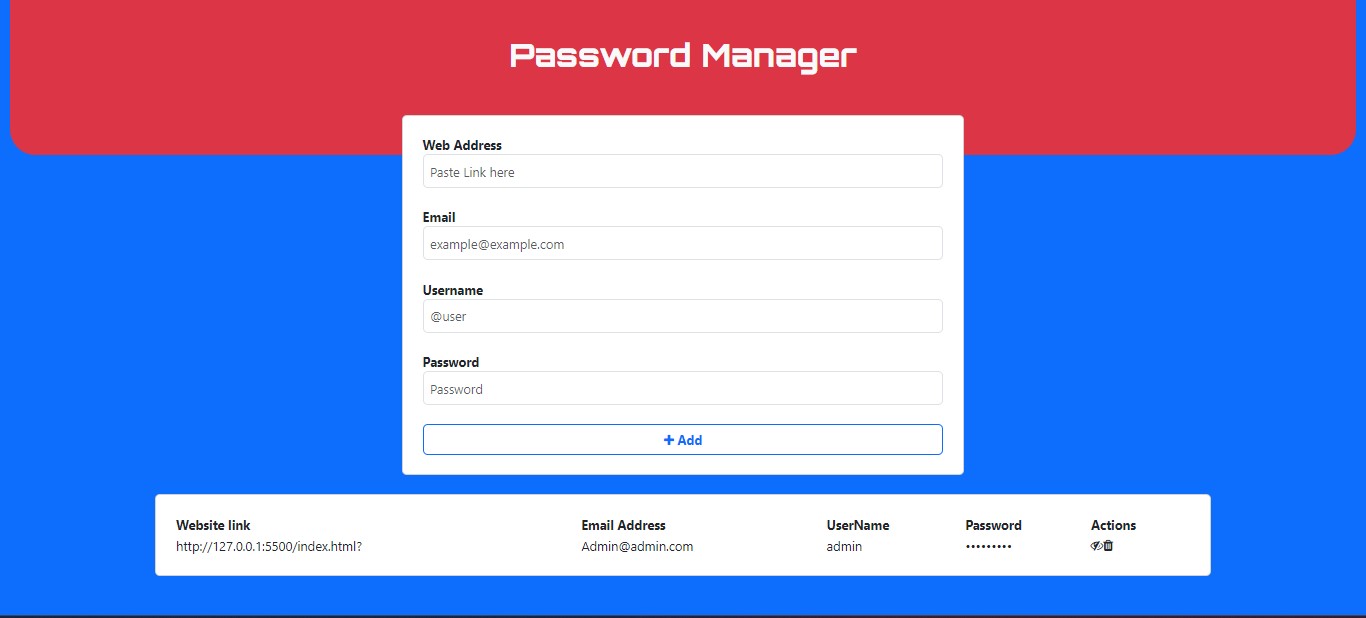 Github Ahmedz182 Password Manager Web App A Simple Password Manager