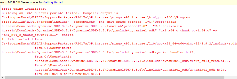 Error in loadlibrary · Issue #125 · ROBOTIS-GIT/DynamixelSDK · GitHub