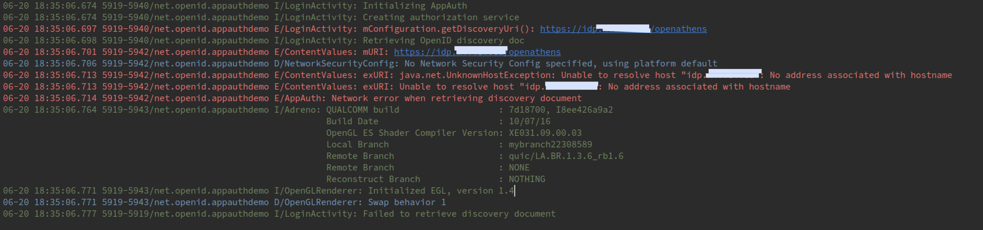 No Address Associated With Hostname · Issue 355 · Openidappauth Android · Github 