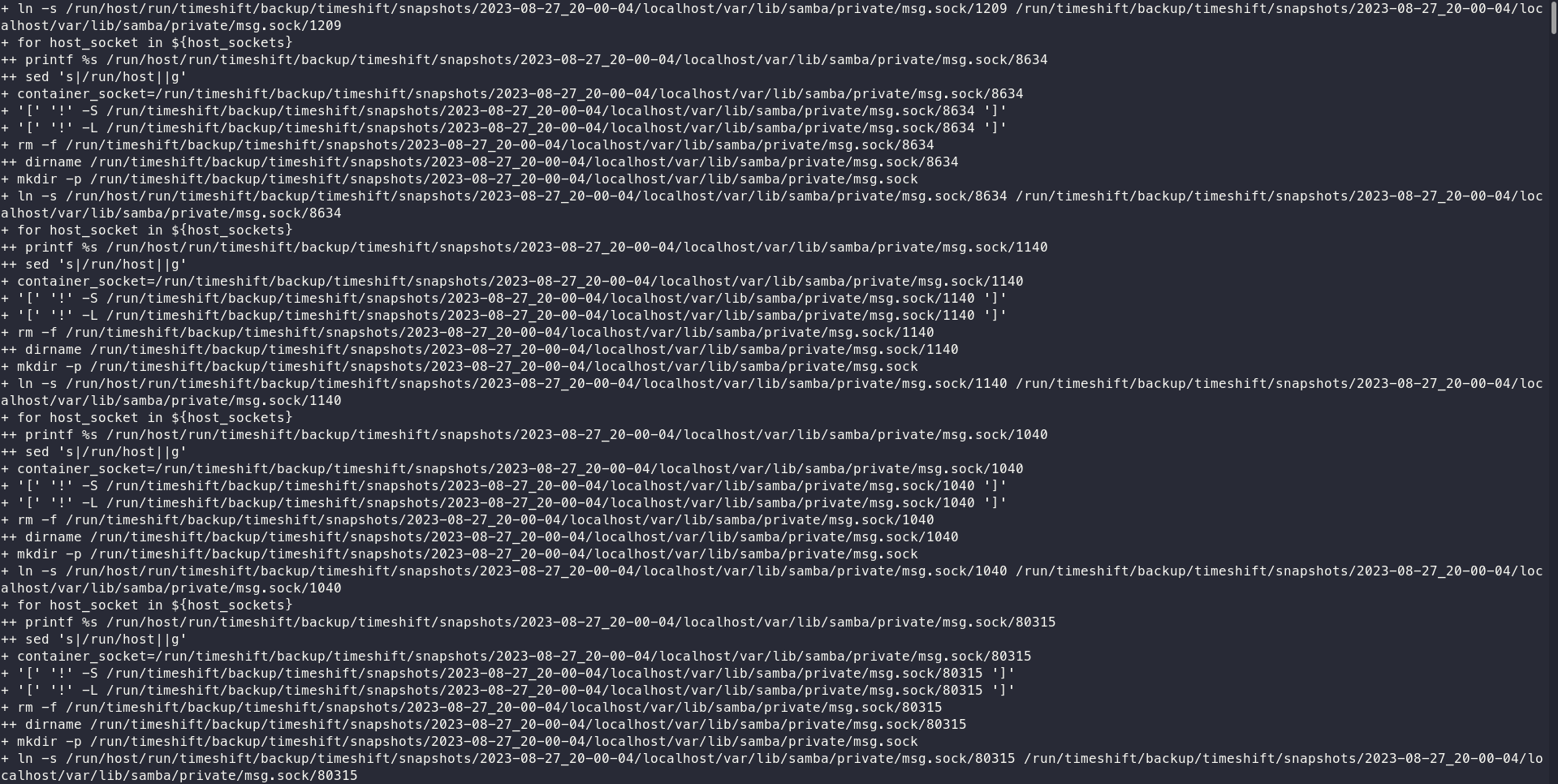 [Error] container takes a long time to start: stuck on "setting up host's sockets integration ...